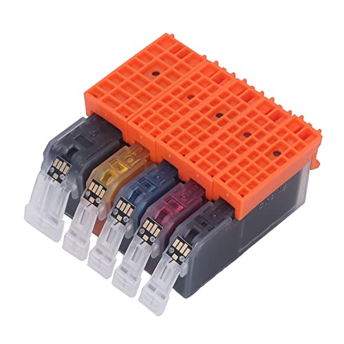 Inkjet Cartridge Replacement ABS Housing Ink Cartridge Accessories Multi Colors for PIXMA Hospital School Government (BK BK C M Y 5 Colors)