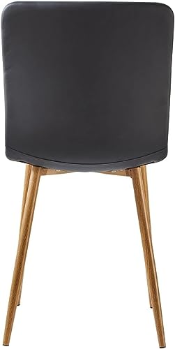 FurnitureR Scandinavian Dining Chairs Set of 4,Side Chairs with Comfy Fabric Cushion PU Back and Sturdy Oak Legs, Accent Chairs for Kitchen Living Dining Room Waiting Room,Grey