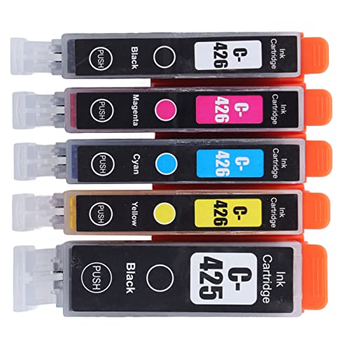 Inkjet Cartridge Replacement ABS Housing Ink Cartridge Accessories Multi Colors for PIXMA Hospital School Government (BK BK C M Y 5 Colors)