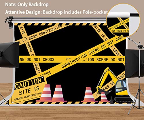 Construction Site Theme Backdrop for Construction Themed Birthday Party MEETSIOY Dump Truck Digger Zone Boys Birthday Party Construction Scene Photo Background 7x5ft HXMT371