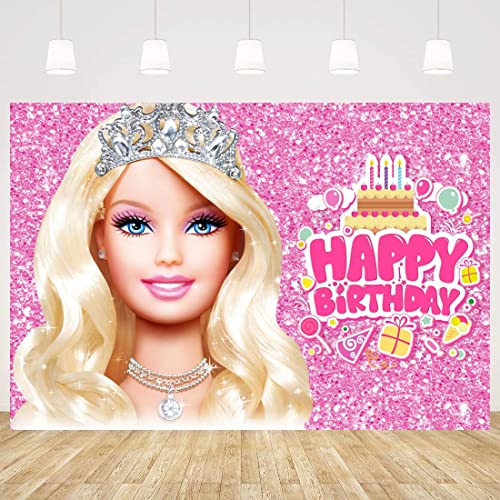 Withu Pink Backdrop for Girls Lady Women Birthday Party Sparkle Cake Table Decor Photoshoot Studio Video Photography Background Banner Photo Props