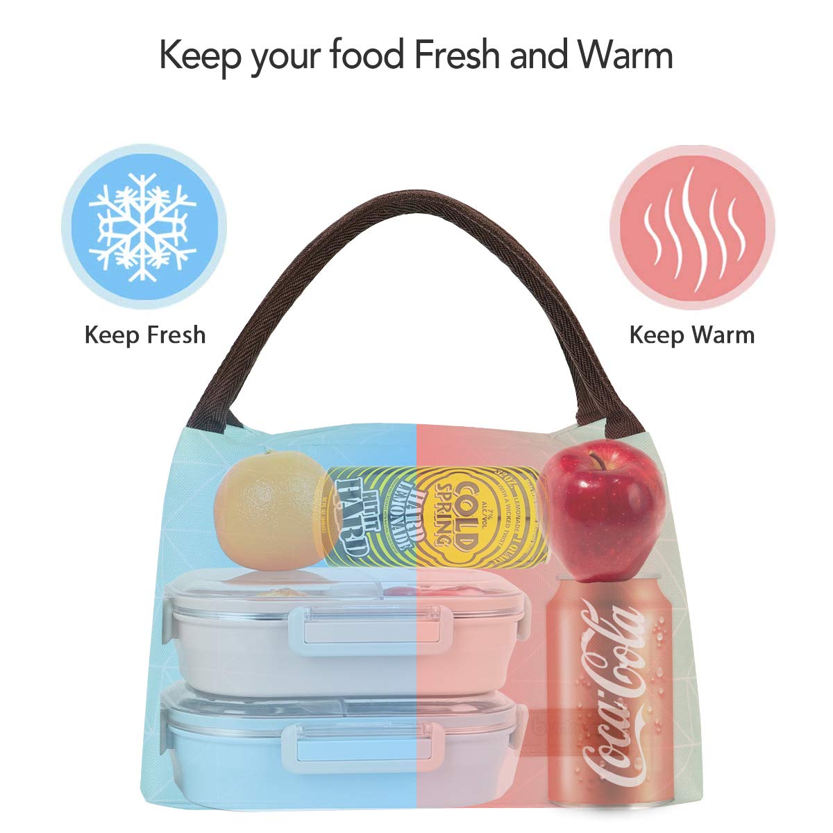 Buringer Reusable Insulated Lunch Bag Cooler Tote Box Meal Prep for Men & Women Work Picnic or Travel (Geometry Green)