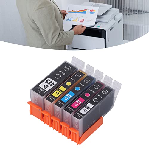 Inkjet Cartridge Replacement ABS Housing Ink Cartridge Accessories Multi Colors for PIXMA Hospital School Government (BK BK C M Y 5 Colors)