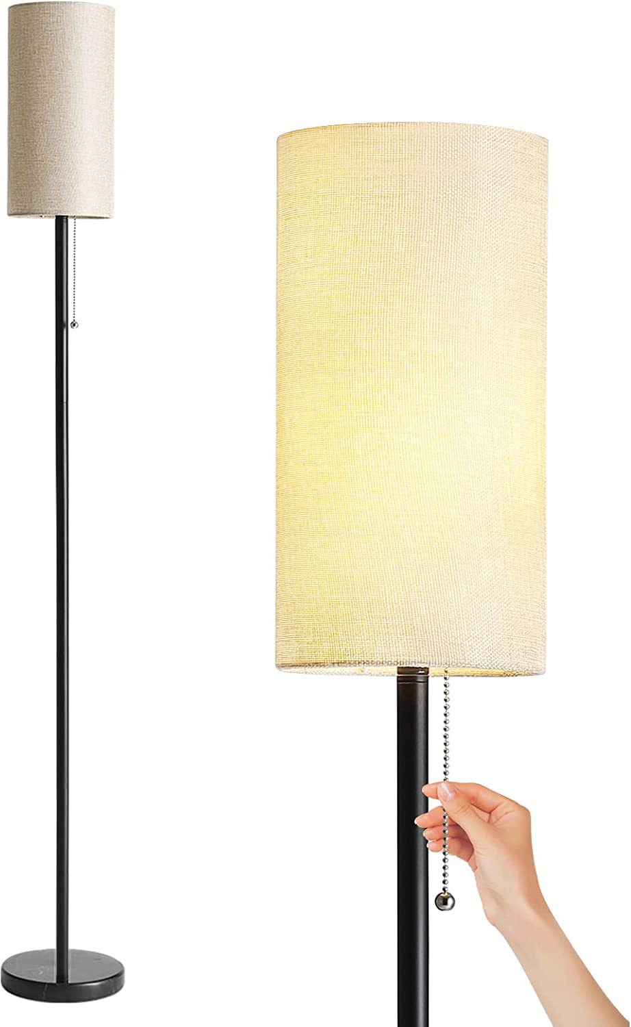 Floor Lamps for Living Room, Modern Floor Lamp for Bedroom with Sturdy Marble Base, Simple Design Standing Lamp Stand Up Lamp for Living Room, Kids Room, Office, E26 Socket Base(Bulb Not Included)