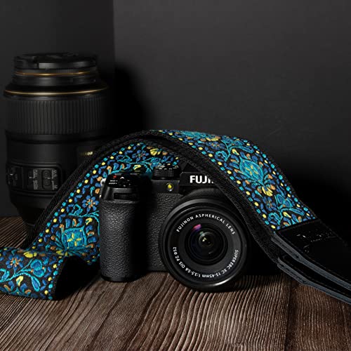 Dulphee Camera Strap, Jacquard Weave 2" Shoulder Neck Straps for All DSLR Cameras Men Women Photographers