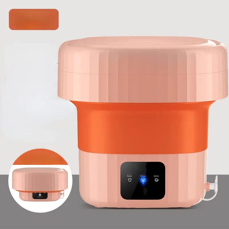 1pc Small Mini Washing Machine, Folding Portable Sterilization Drying Washing Machine For Underwear Socks Baby Clothes (Yellow)