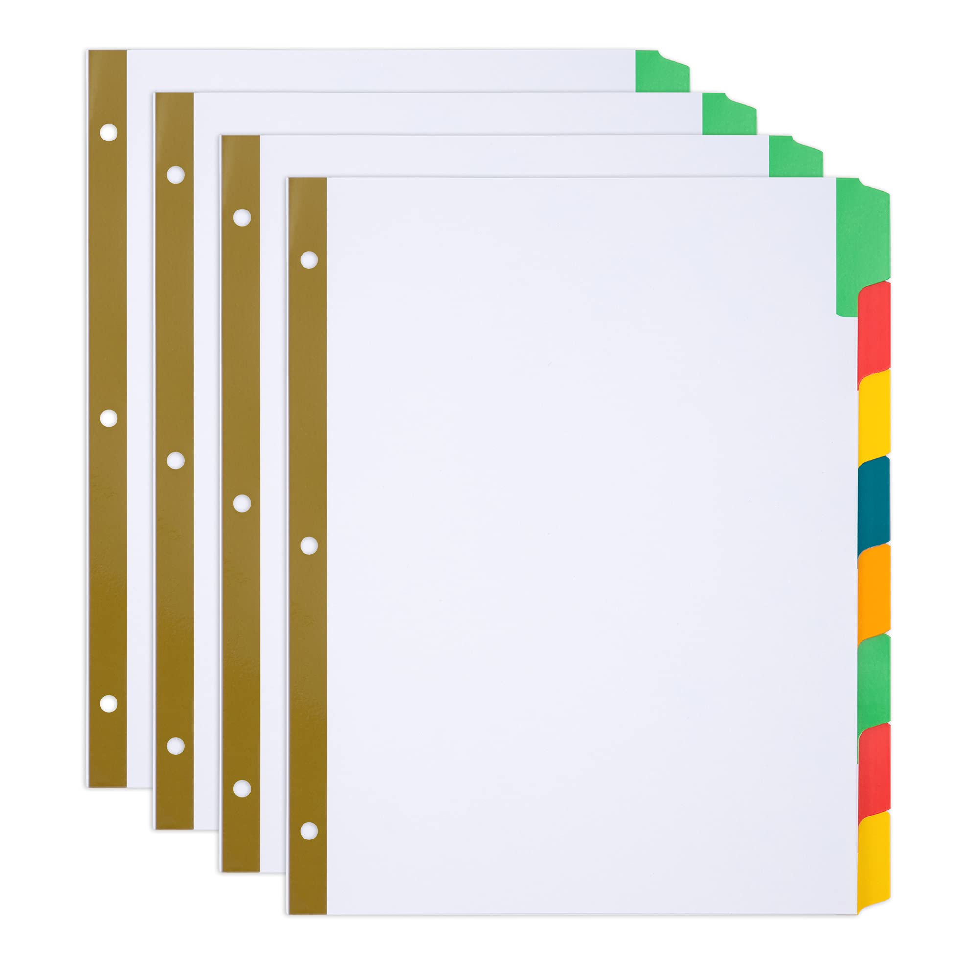 Amazon Basics 8-Tab Binder Divider, White Label Dividers with Easy Peel, 1-Pack