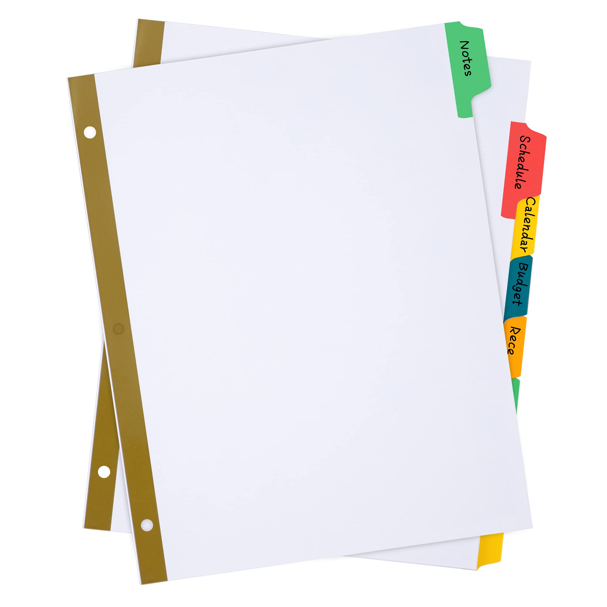 Amazon Basics 8-Tab Binder Divider, White Label Dividers with Easy Peel, 1-Pack