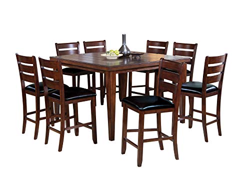 Acme Urbana Counter Height Chair in Black and Cherry (Set of 2)