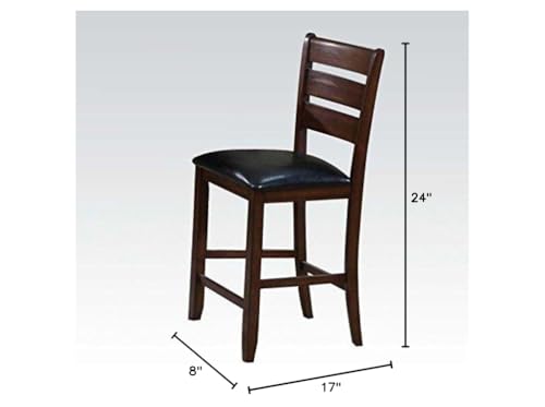 Acme Urbana Counter Height Chair in Black and Cherry (Set of 2)