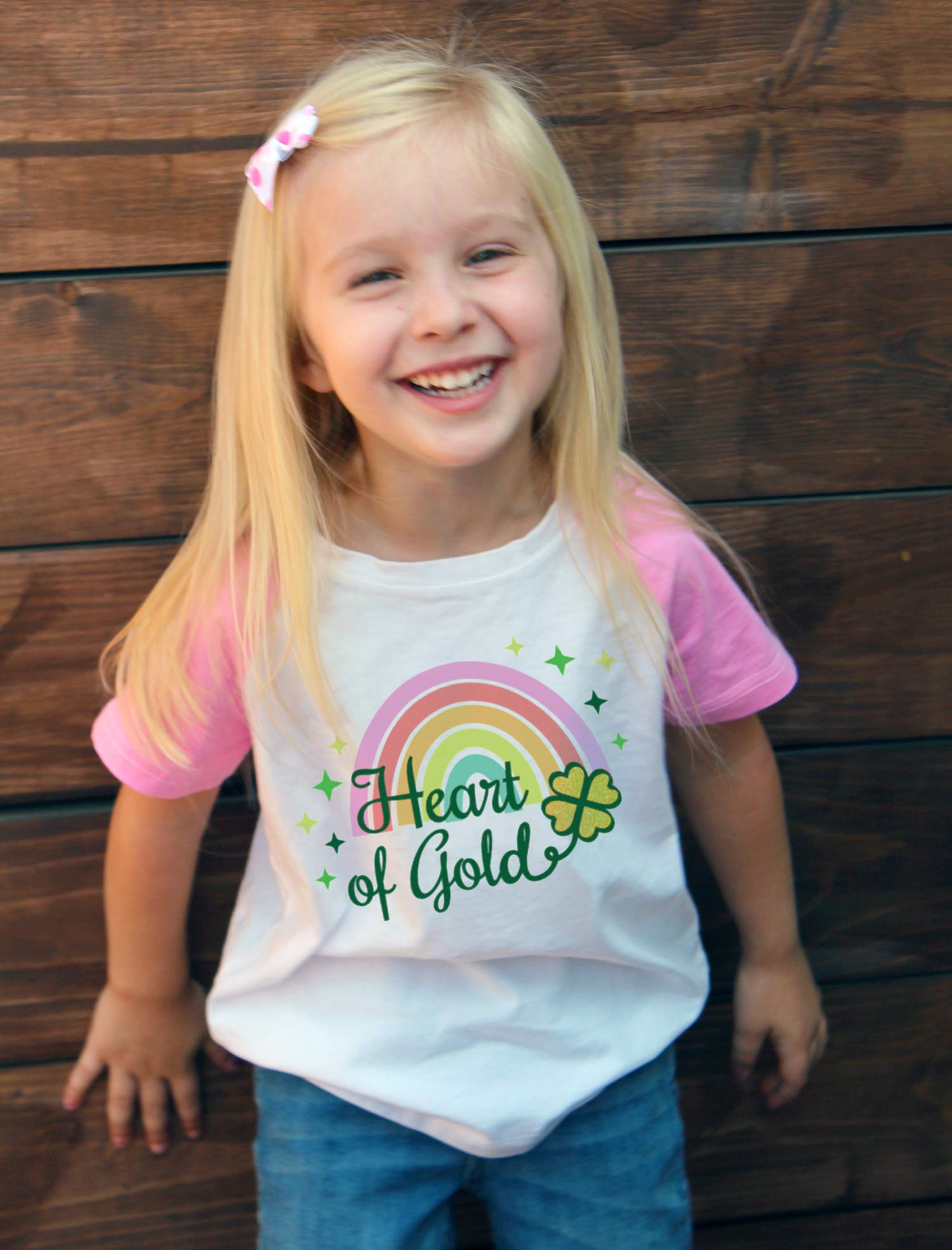 St. Patricks Day T-Shirt Toddler Girl St Pattys Day Green Gold Shamrock Tee 4T