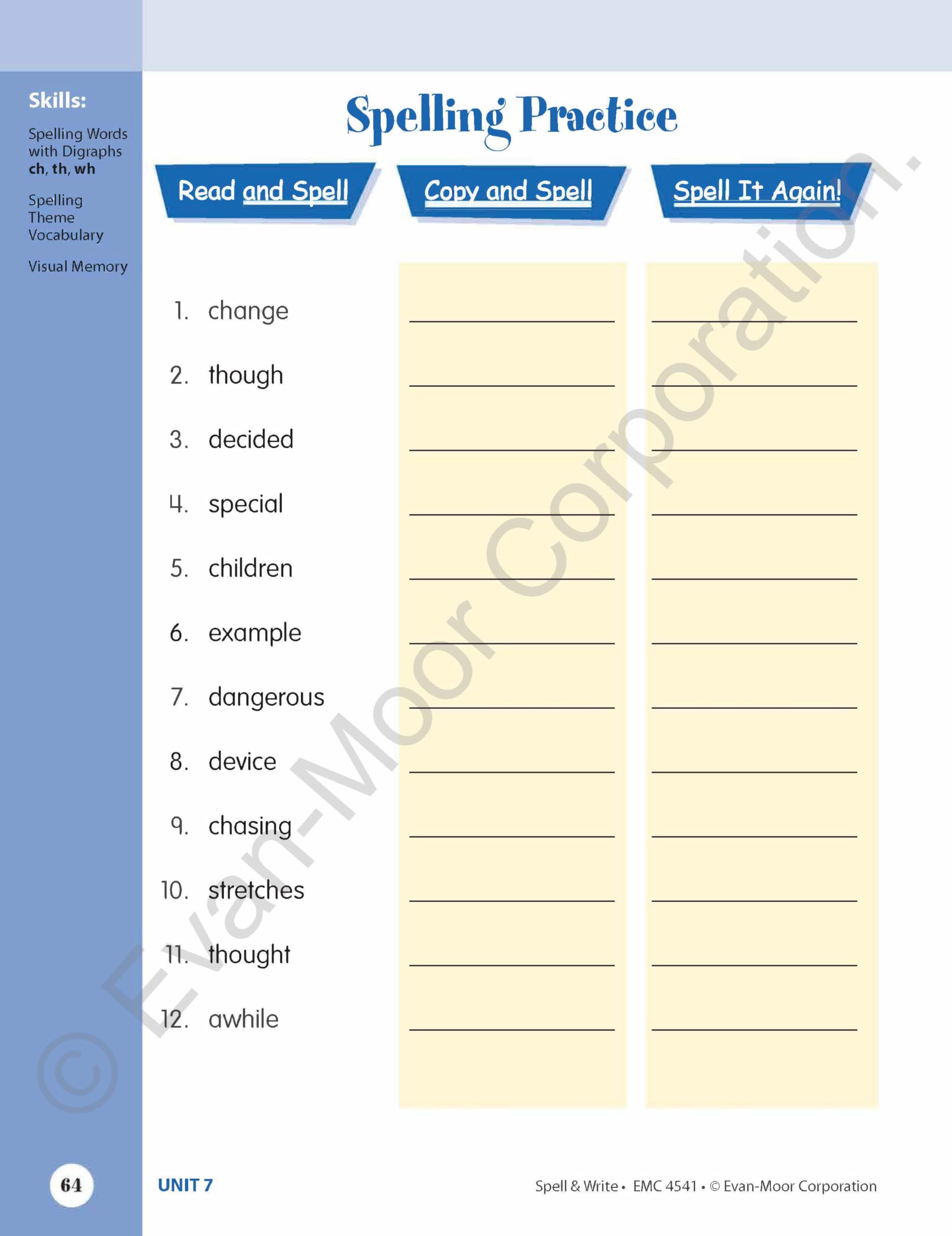 Skill Sharpeners Spell & Write, Grade 5