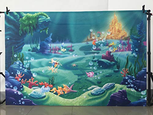 Mocsicka Mermaid Backdrop Under Sea Castle Photography Background 7x5ft Vinyl Child Kids Baby Birthday Party Decoration Backdrops
