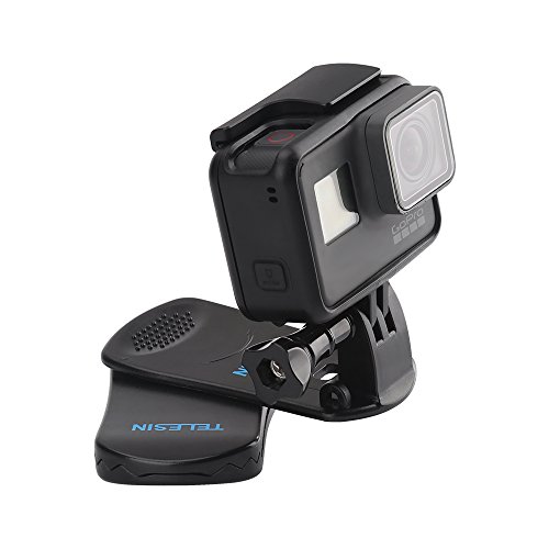 TELESIN Backpack Clip 360 Rotation Shoulder Bag Belt Strap Mount Body Mounting Attachment Holder for GoPro Mini Go Pro Max Hero 11 10 9 8 7 6 5 Insta360 X2 X3 DJI Action AKASO Accessories