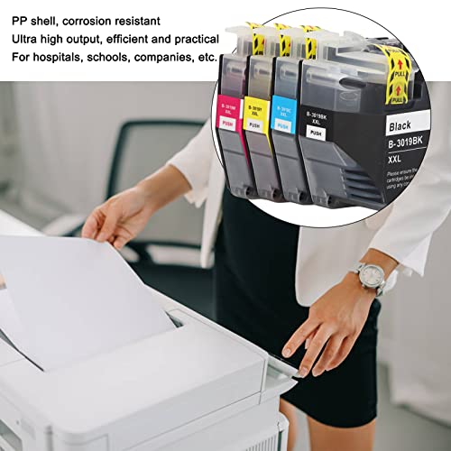 Ink Cartridge, High Output Inkjet Printer Cartridge, with 4 Color of Black Cyan Magenta Yellow