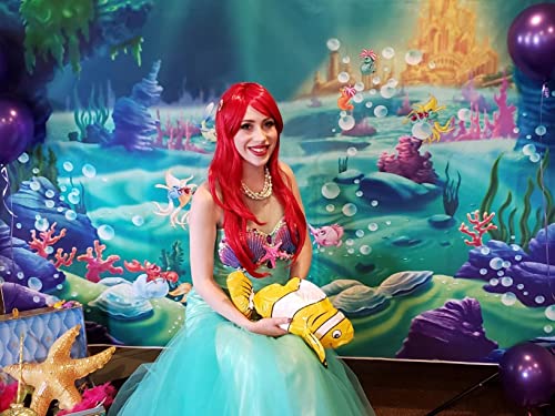 Mocsicka Mermaid Backdrop Under Sea Castle Photography Background 7x5ft Vinyl Child Kids Baby Birthday Party Decoration Backdrops