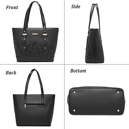 Women Fashion Handbags Tote Bag for work Shoulder Bag Top Handle Satchel gift (6602#Black)