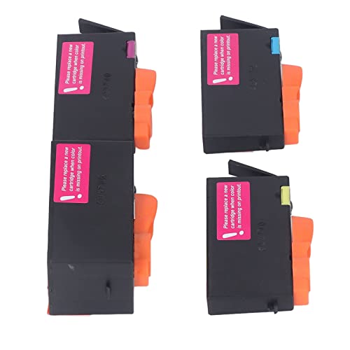 4Pcs Ink Cartridges, Refill Cartridge Replacement, with 4 Color of Black Cyan Magenta Yellow, for Print Photos, Test Papers, Documents