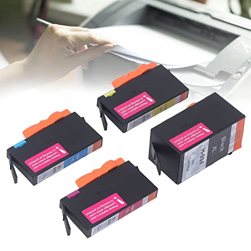 4Pcs Ink Cartridges, Refill Cartridge Replacement, with 4 Color of Black Cyan Magenta Yellow, for Print Photos, Test Papers, Documents
