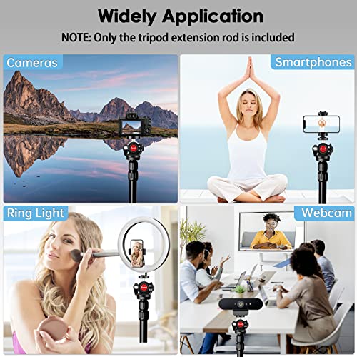 Nycetek 3 Section Tripod Extension Arm, 18" Super Sturdy Aluminium Tripod Extension Tube with 1/4β to 3/8β Screw, Tripod Extender Rod with Locking System for Tripod/DSLR Camera, Max Load 11lb