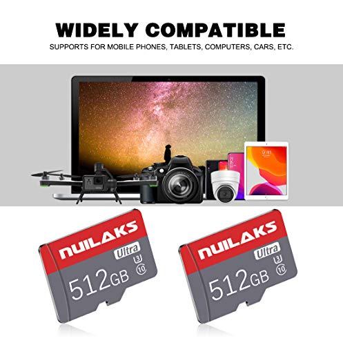 512GB Micro SD Card Memory Card Class 10 High Speed Ultra microSDXC for Mobile Phone/PC/Computer/Camera/Portable Gaming Device