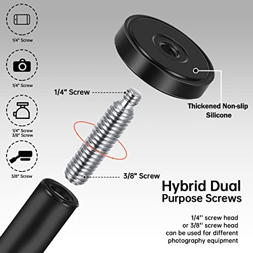 Nycetek 3 Section Tripod Extension Arm, 18" Super Sturdy Aluminium Tripod Extension Tube with 1/4β to 3/8β Screw, Tripod Extender Rod with Locking System for Tripod/DSLR Camera, Max Load 11lb