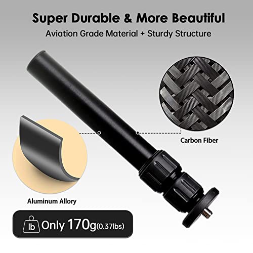 Nycetek 3 Section Tripod Extension Arm, 18" Super Sturdy Aluminium Tripod Extension Tube with 1/4β to 3/8β Screw, Tripod Extender Rod with Locking System for Tripod/DSLR Camera, Max Load 11lb