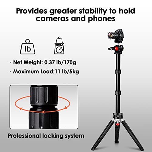 Nycetek 3 Section Tripod Extension Arm, 18" Super Sturdy Aluminium Tripod Extension Tube with 1/4β to 3/8β Screw, Tripod Extender Rod with Locking System for Tripod/DSLR Camera, Max Load 11lb