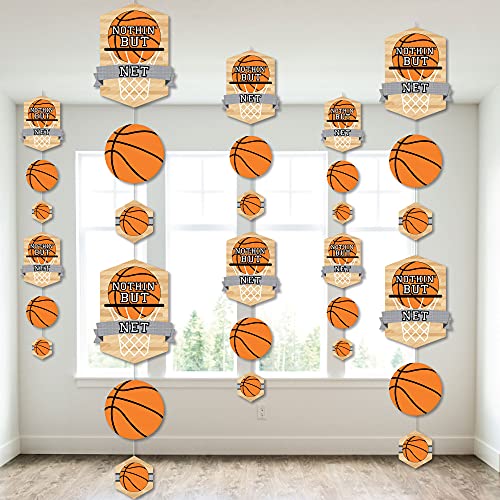 Big Dot of Happiness Nothinā but Net - Basketball - Baby Shower or Birthday Party DIY Dangler Backdrop - Hanging Vertical Decorations - 30 Pieces