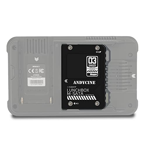 ANDYCINE Lunchbox Black Color Magnalium Case for mSATA SSD Enclosure Compatible for Samsung T5 Compatible for Atomos Ninja V ,V+