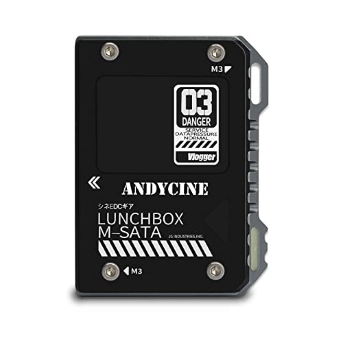 ANDYCINE Lunchbox Black Color Magnalium Case for mSATA SSD Enclosure Compatible for Samsung T5 Compatible for Atomos Ninja V ,V+