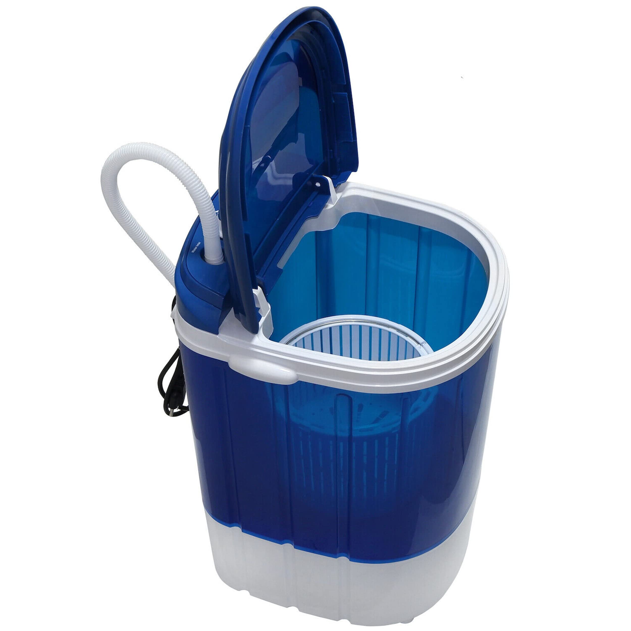 BaggySacky One-cylinder 7LB Portable Washing Machine with Spinner Timer Control and drainage for Small or Children Clothes in Apartment RV Travel Blue