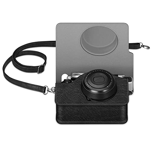 Fintie Protective Case for Fujifilm Instax Wide 300 Instant Film Camera - Premium Vegan Leather Bag Cover with Removable Strap, Vintage Black