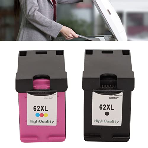 Ink Cartridges for OfficeJet, 2pcs Ink Cartridges Printer 62XL Color Black Print Cartridge Replacement for for OfficeJet 200 258 5540 5542 5640 7640 Printer