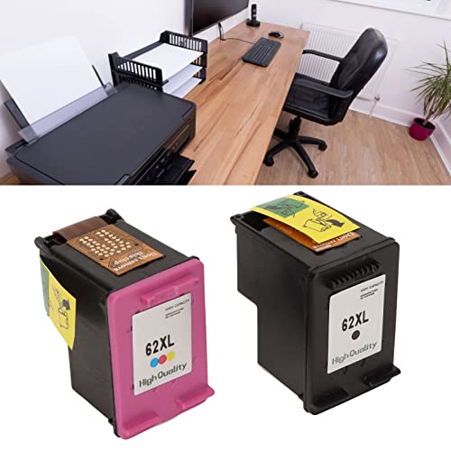 Ink Cartridges for OfficeJet, 2pcs Ink Cartridges Printer 62XL Color Black Print Cartridge Replacement for for OfficeJet 200 258 5540 5542 5640 7640 Printer