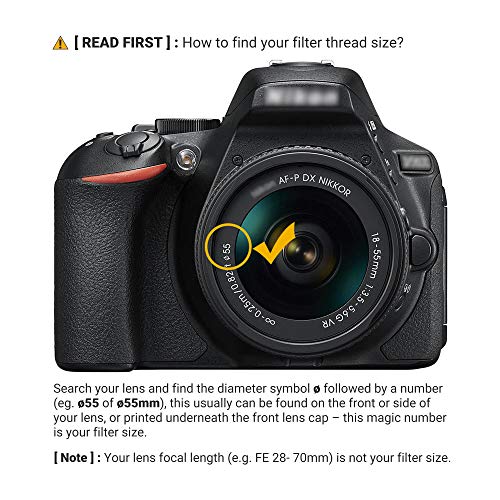 JJC Multi-Coated 55mm UV Filter for Nikon D3500 D3400 D5600 D7500 with DX AF-P 18-55mm Kit Lens for Sony A7IV A7III A7II A7 with FE 28-70mm Kit Lens and Other Lenses with 55mm Filter Thread