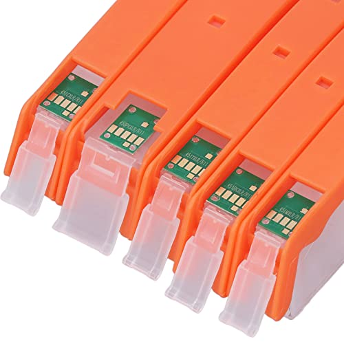 FTVOGUE 5Pcs Ink Cartridge Reusable Smoothly Ink Output PGBK BK C M Y Printer Cartridge for Test Papers Documents (750-751)