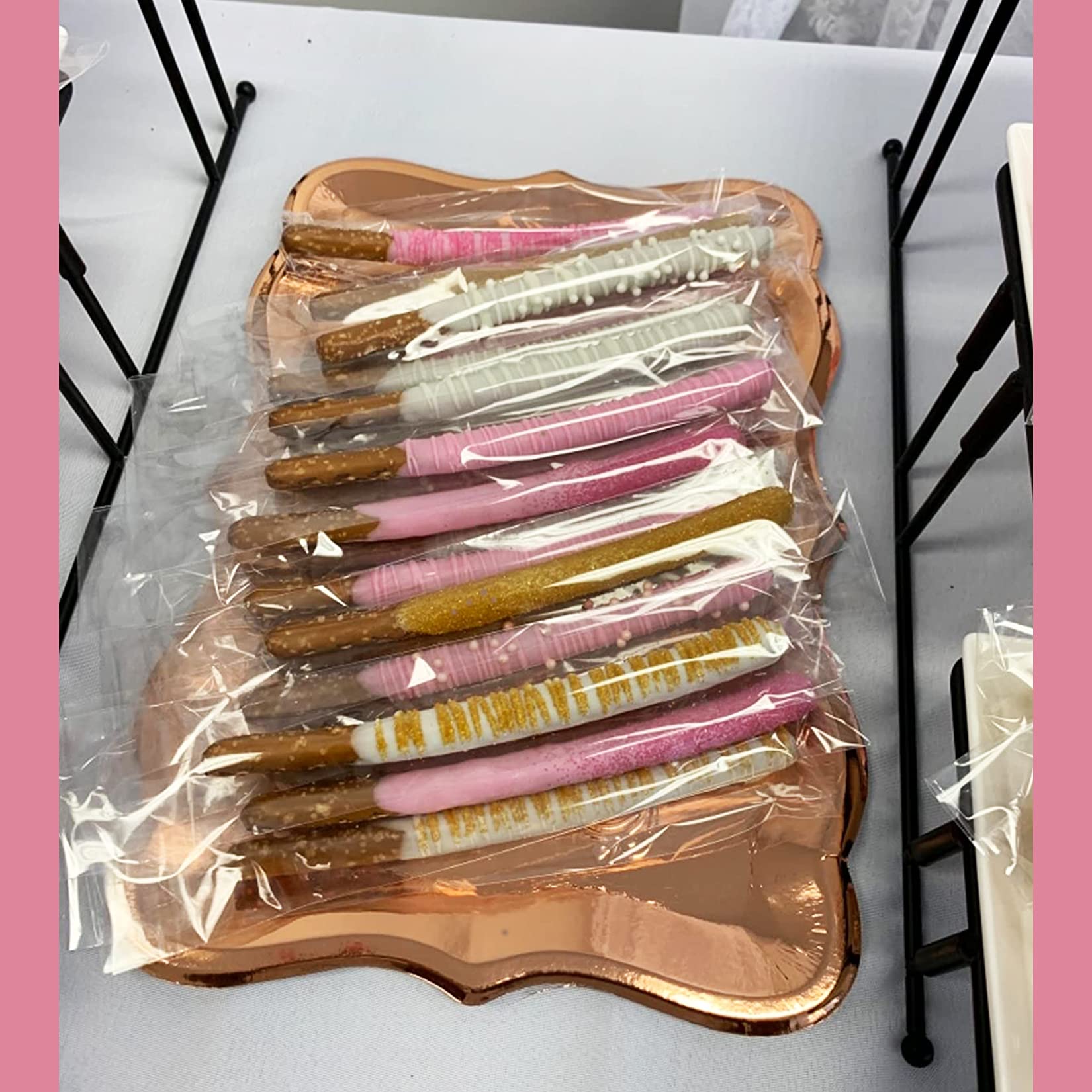 Self Sealing Cellophane Bags,2x10 Inches Clear Pretzel Rod Bags, 200 Pcs Resealable Cellophane Bags Self Adhesive