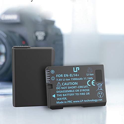 EN-EL14 EN EL14a Battery Rechargeable, LP Battery Compatible with Nikon D3500, D5600, D3300, D5100, D5500, D3100, D3200, D5200, D5300, D3400, DF, Coolpix P7000, P7100, P7700, P7800 Cameras & More