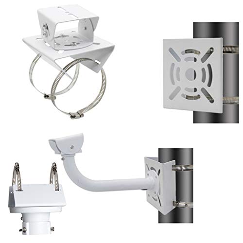 XCMY Universal Vertical Pole Mount Adapter Wall Mounting Bracket for CCTV Security Camera Ptz Dome with (2 Loops) (2 Pack)