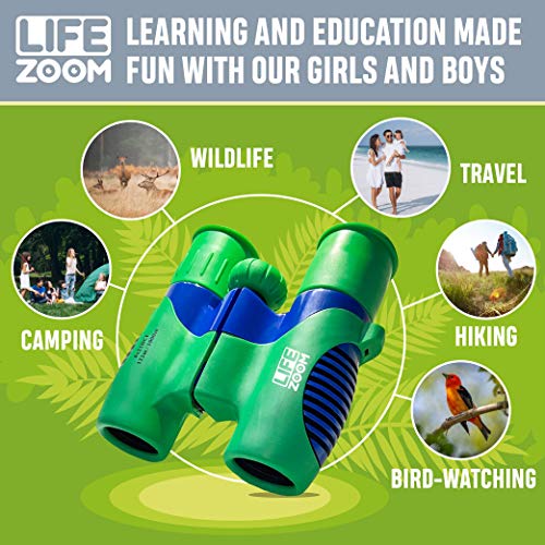 Kids Binoculars and Compass - 8x21 Compact Binoculars for Kids - High Resolution Real Optics - Bird Watching- Small Binoculars for Kids 5-12, Boys, Girls - Outdoor Play - Hunting - Camping
