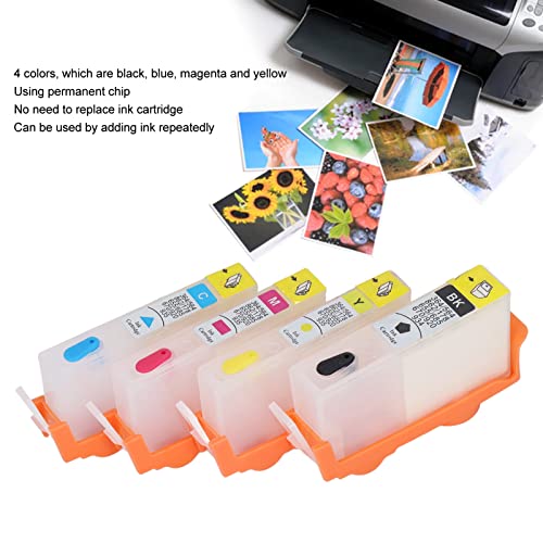 Fafeicy 4PCS Ink Cartridge,Permanent Chip Replacement Refill Ink Cartridge PP for Office (HP 920)