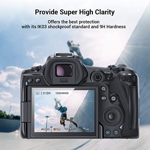 SMALLRIG R3 R5 R5 C Screen Protector, Anti-Scratch Anti-Fingerprint Anti-Bubble Anti-Dust, Hardness Tempered Glass Full Coverage Screen Guard for Canon R3, R5, R5 C [2+2 Pack] - 3674