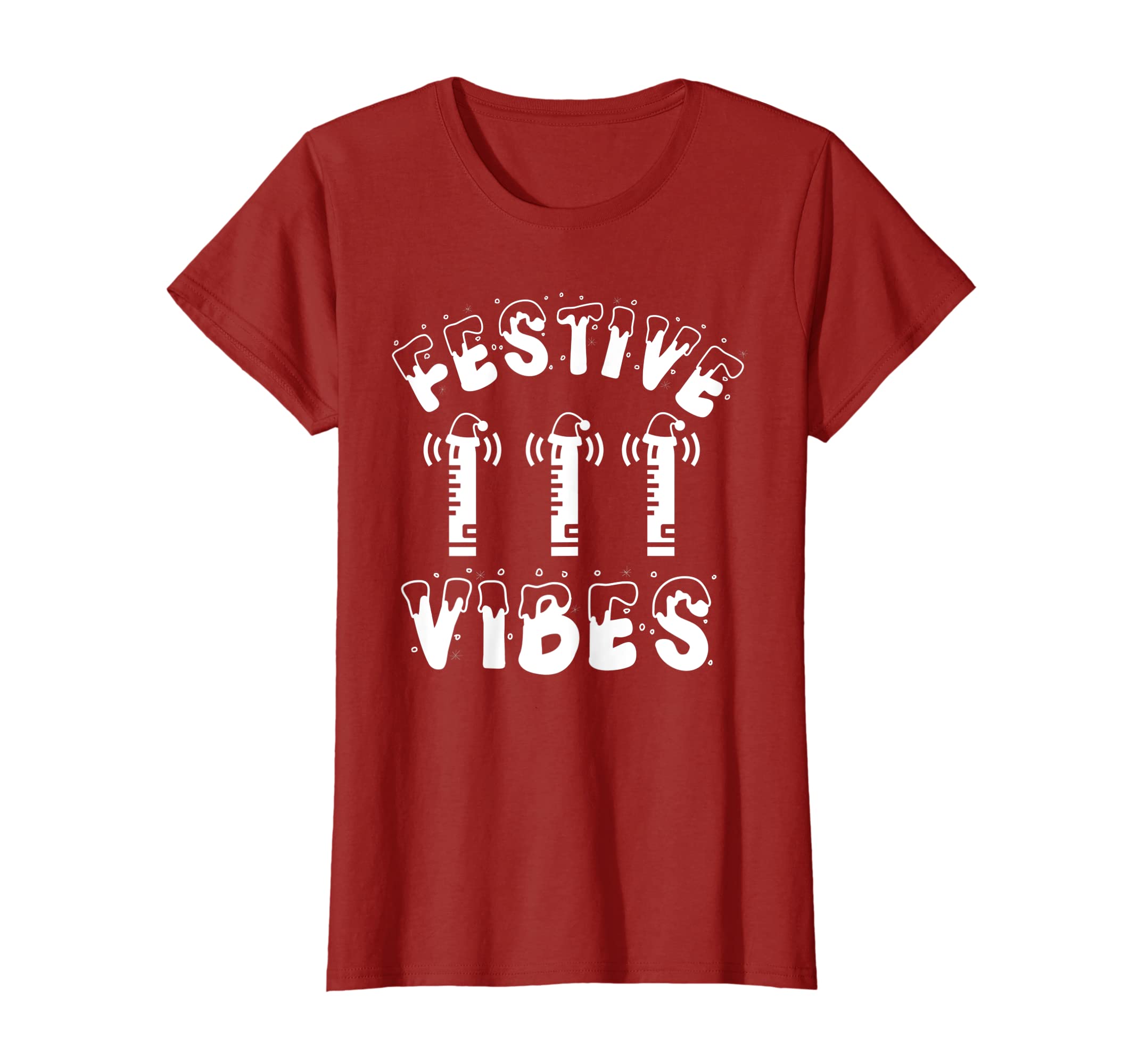 Womens Funny womens christmas festive vibes vibrator xmas T-Shirt