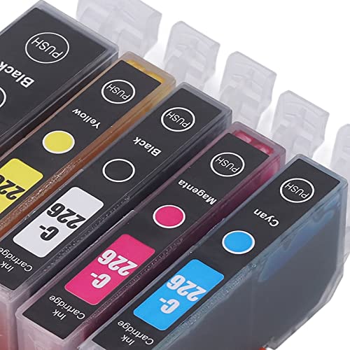 225-226 Ink Cartridge, Output Large Capacity Colorful Cartridge Combo Pack, for PIXMA IX6520 IP4820 IP4920 (BK BK C M Y 5 Colors)