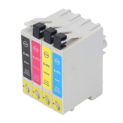 Fafeicy 4PCS Ink Cartridge Replacement, Cartridge Combo Pack Printer Accessories for Printer (T0461/T0472/T0473/T0474)