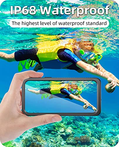 WIFORT iPhone 12 Waterproof Case - Built-in Screen Protector Water Resistant Cover Protective Drop Protection Hard, Shockproof Full Body Defender Tough Military Grade - 6.1" Black