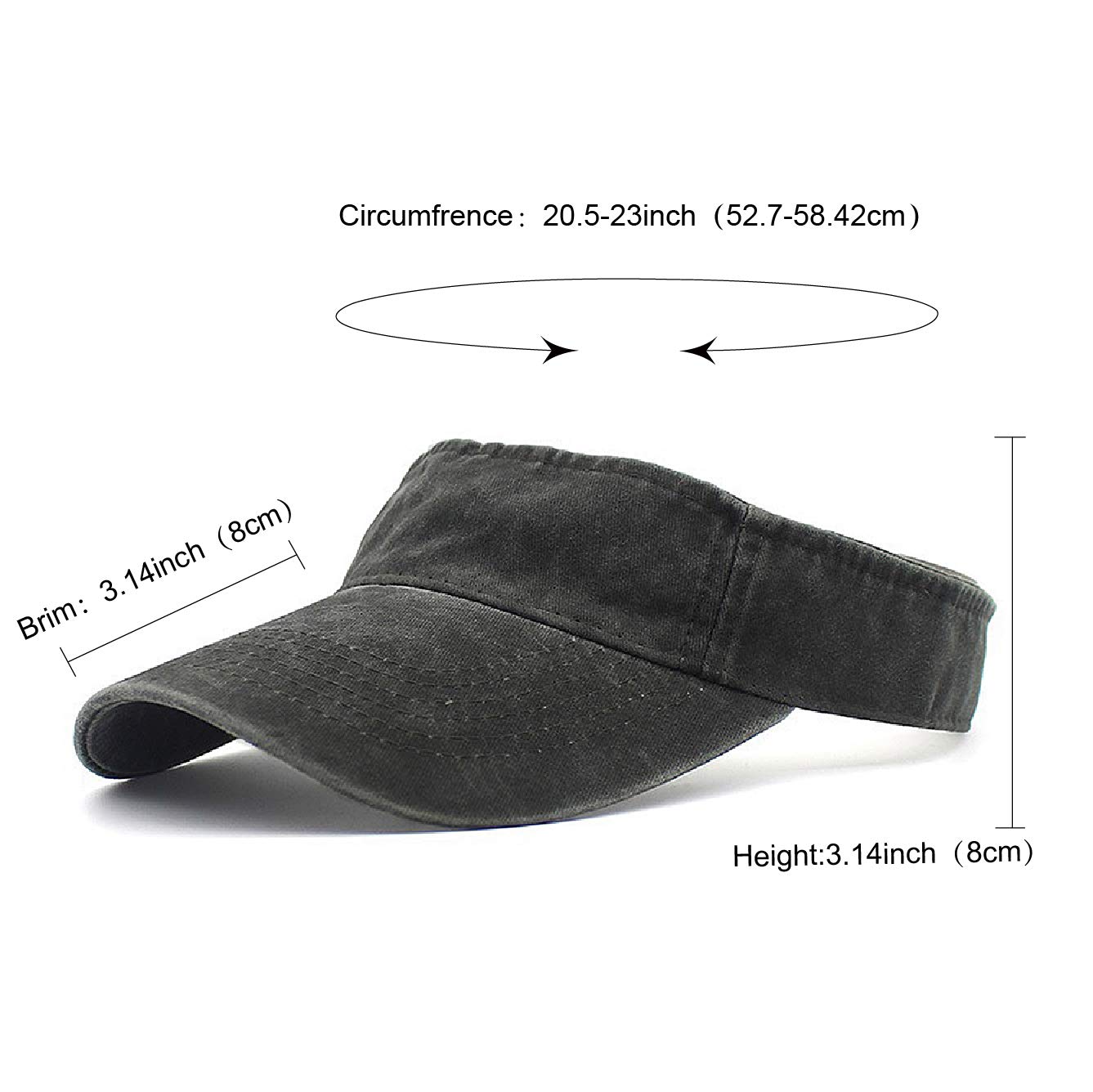HH HOFNEN Sports Sun Visor Hats Cotton Twill Ball Adjustable Sun Caps for Men Women