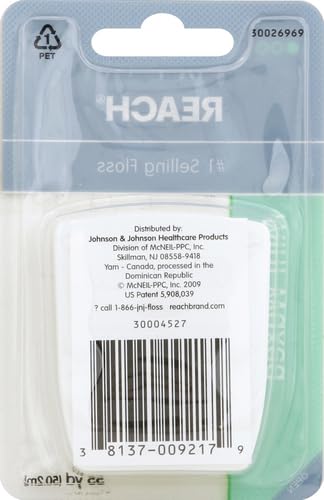 Reach Waxed Dental Floss | Effective Plaque Removal, Extra Wide Cleaning Surface | Shred Resistance & Tension, Slides Smoothly & Easily, PFAS FREE | Mint Flavored, 55 Yards, 1 Pack