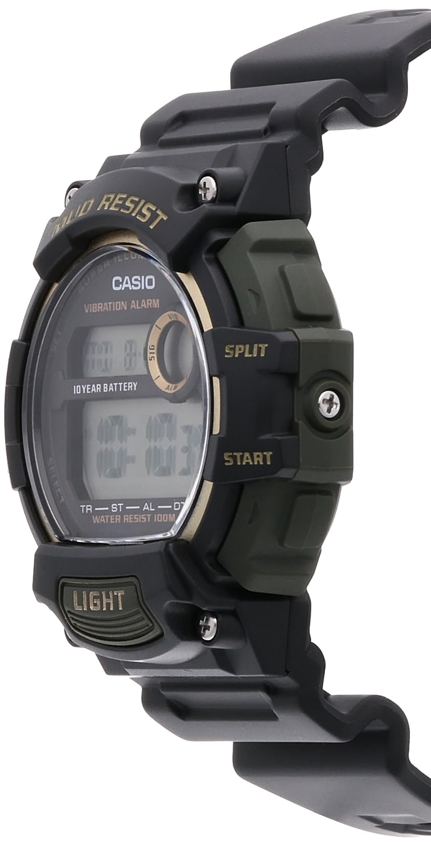 Casio Mud Resistant Stainless Steel Quartz Watch with Resin Strap, Black, 27.6 (Model: TRT-110H-1A2VCF), standard, adult